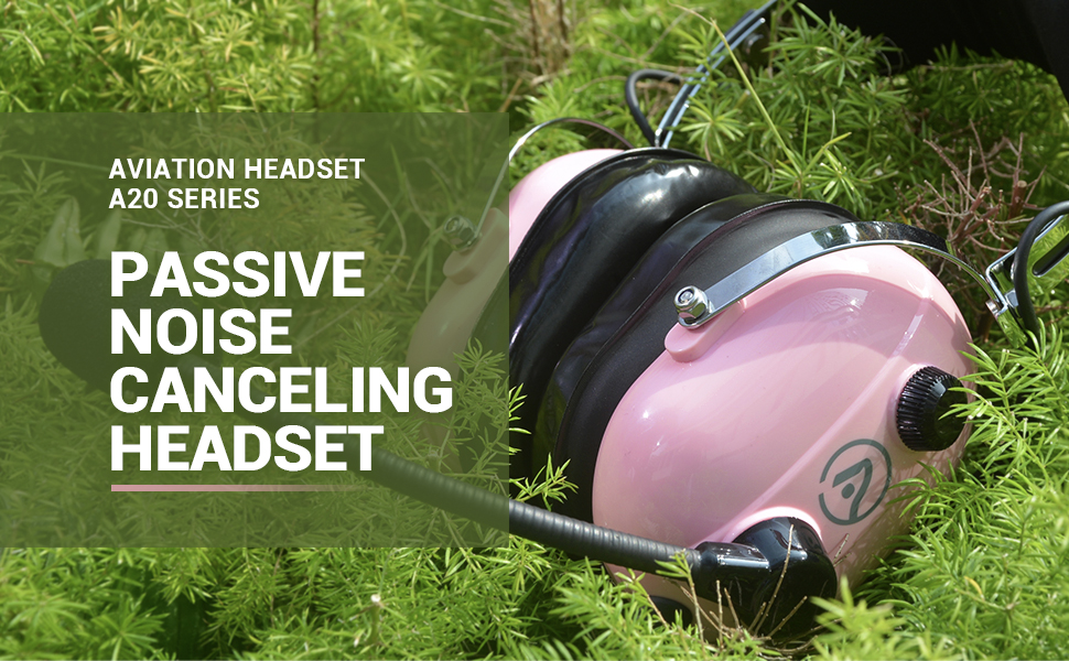 Pink Aviation Headset for Pilots with Mono Sound and Passive Noise ...