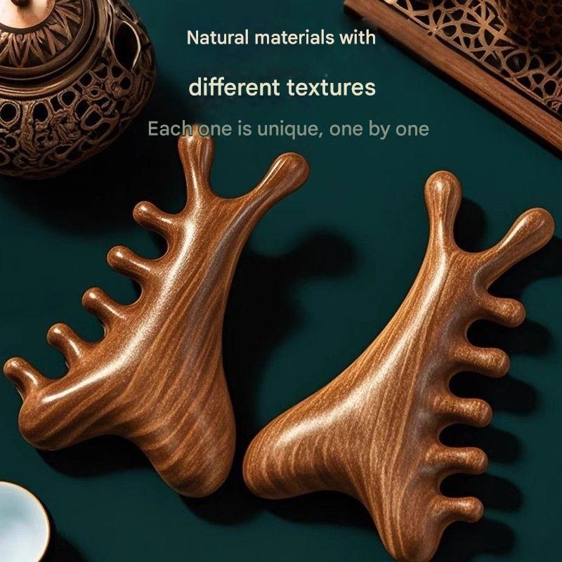 4 in 1 Sandalwood Massage Comb Scalp Body Meridian Comb Anti-static ...