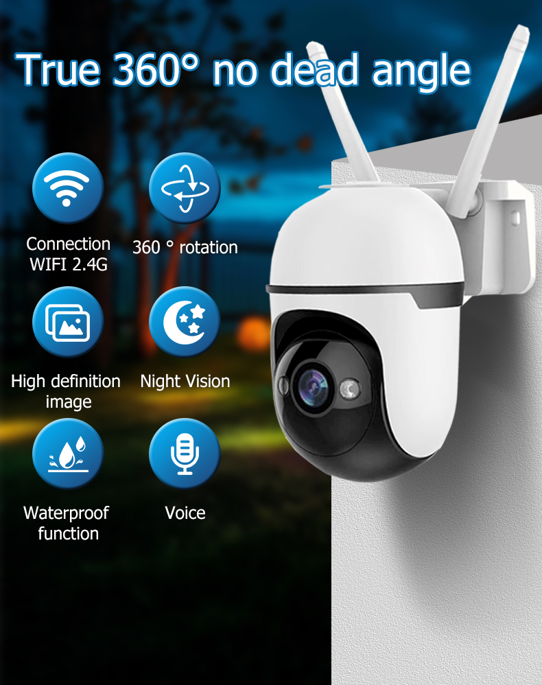 WiFi 8MP CCTV camera with full HD, anti-vandal camera, two-way audio ...