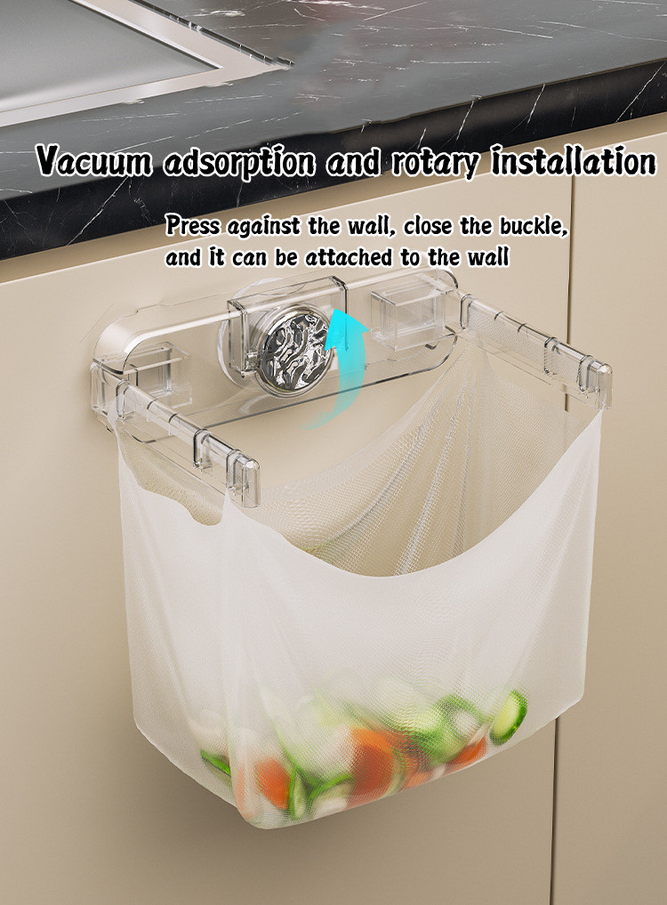 Suction Cup Garbage Bag Bracket No Punch Hanging Shopping Bag Kitchen ...