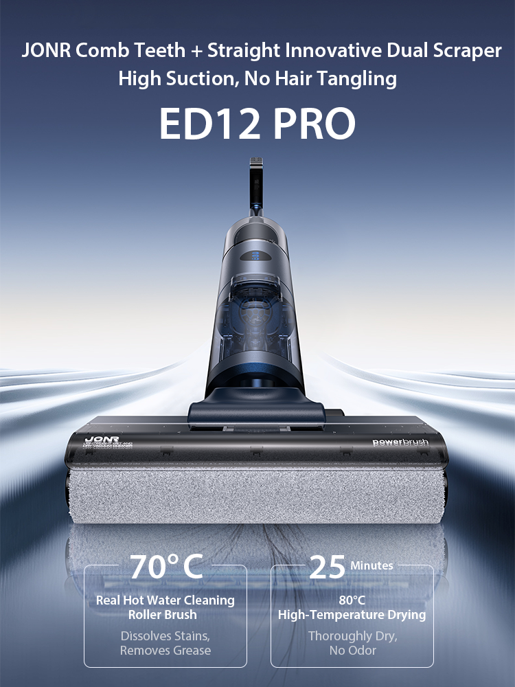 JONR ED12 PRO Cordless Wet Dry Vacuum Cleaner 70°C Hot Water Wash | 80 ...