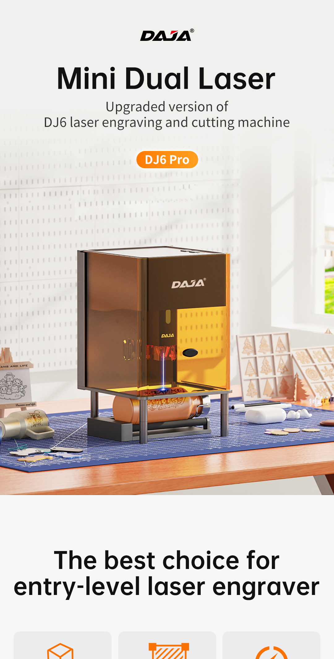 DAJA DJ6 Pro Laser Engraver with Higher Columns Portable Laser ...