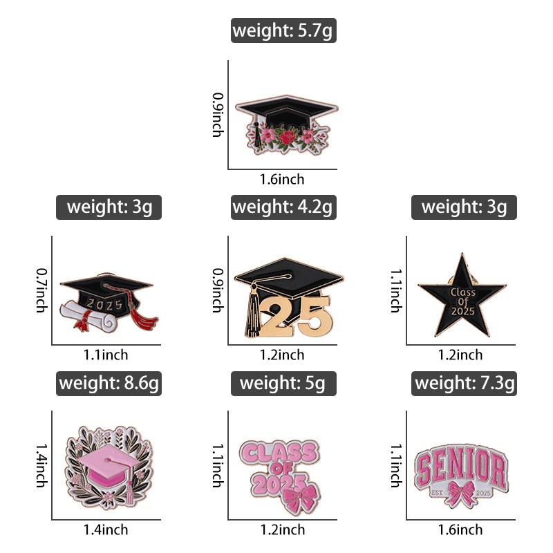 2025 College Graduate Enamel Pin Brooches Bachelor Hat Graduation ...