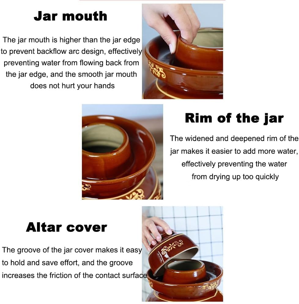 Traditional Chinese Ceramic Fermenting Jars Stoneware Fermenter with ...