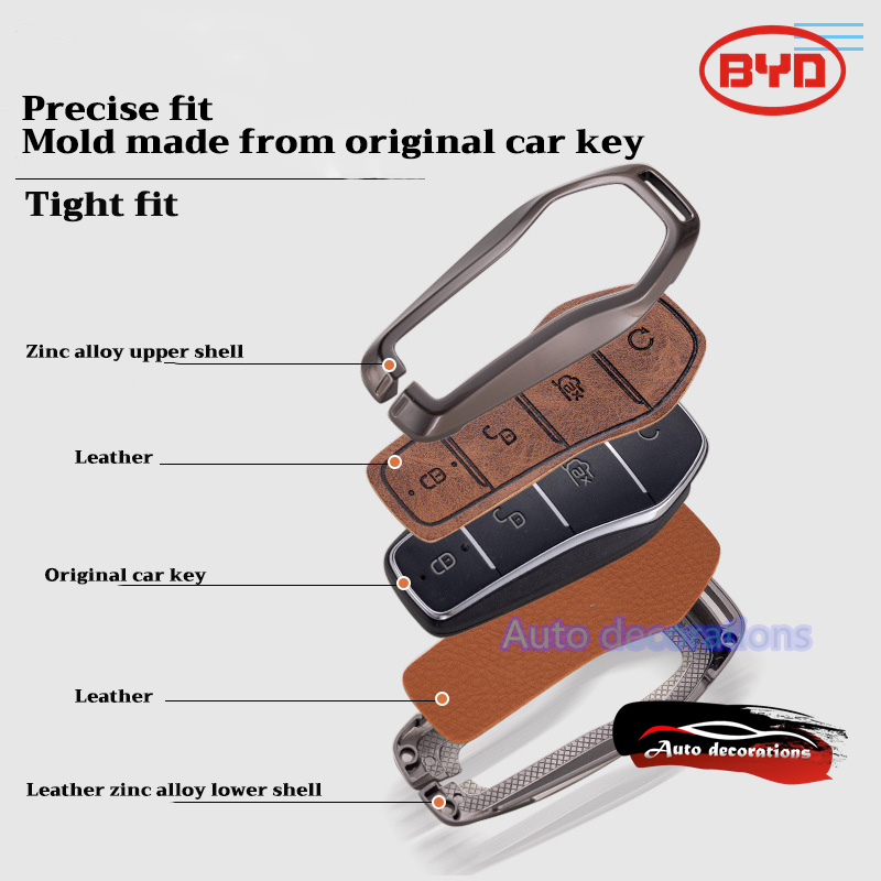 BYD smart car key cover zinc alloy keychain For BYD sealion 6/7 shark ...