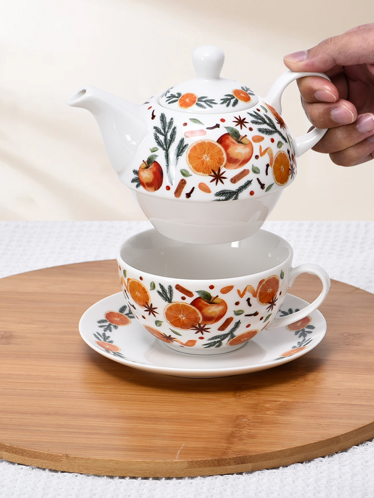 Premium Portable Ceramic Teapot Space-Saving Heat-Resistant Coffee Pot ...