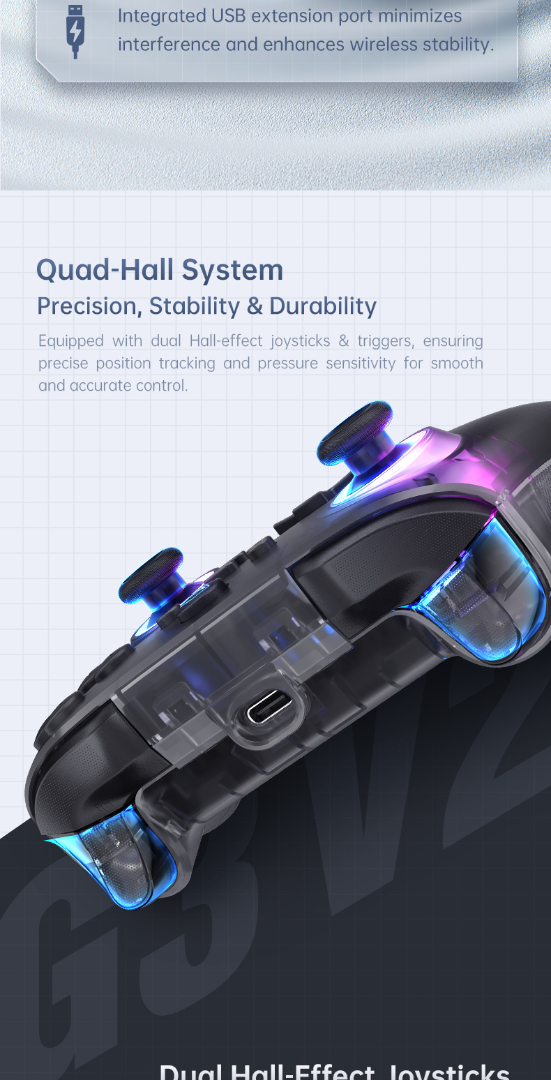 Machenike G3 V2 Tri-Mode Wireless Gaming Controller With Charging Dock ...