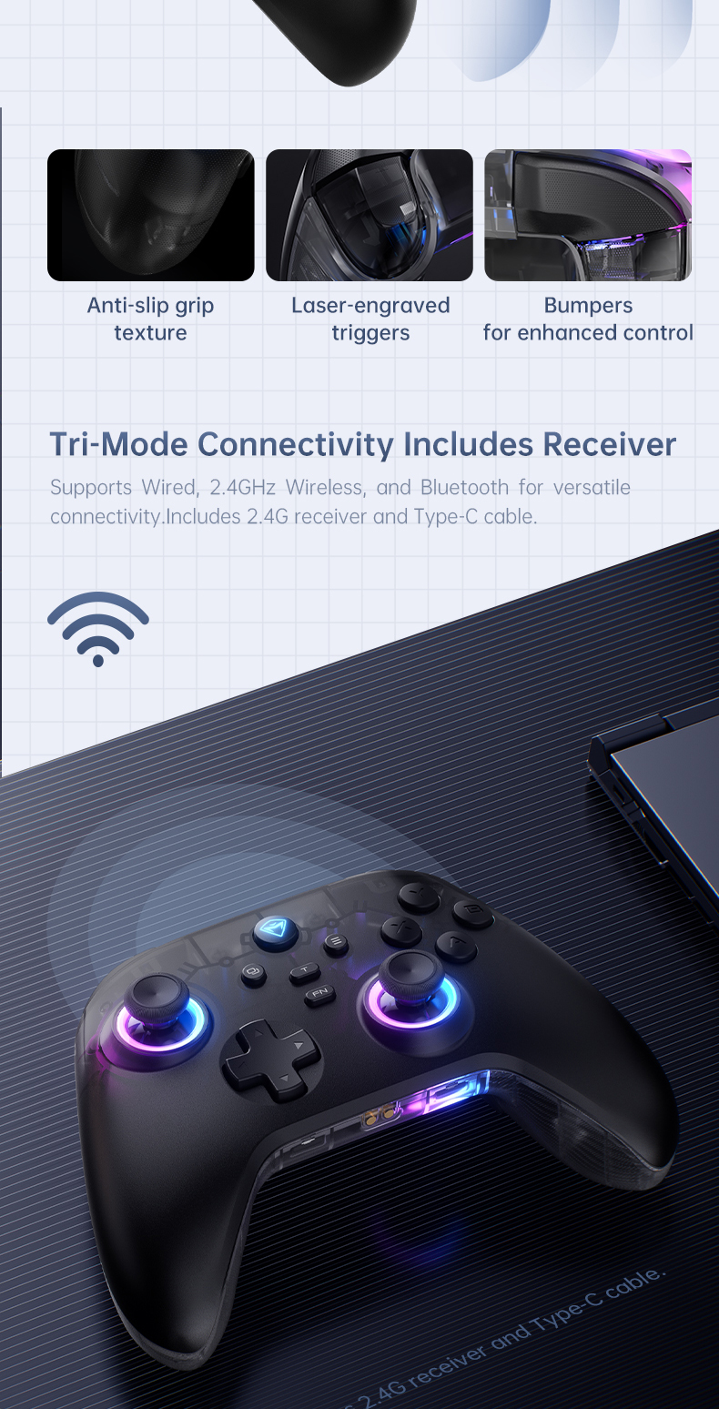 Machenike G3 V2 Tri-Mode Wireless Gaming Controller With Charging Dock ...