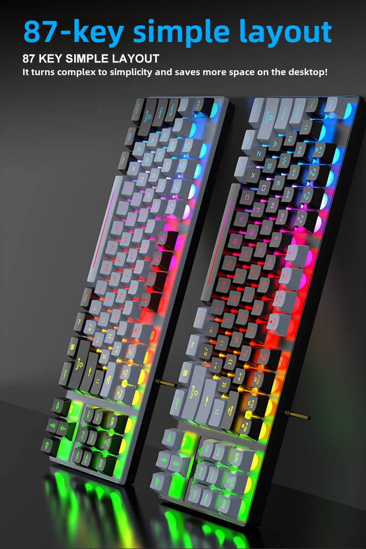 K10 ，87 Key, e-sports game, mechanical feel, keyboard, USB wired ...
