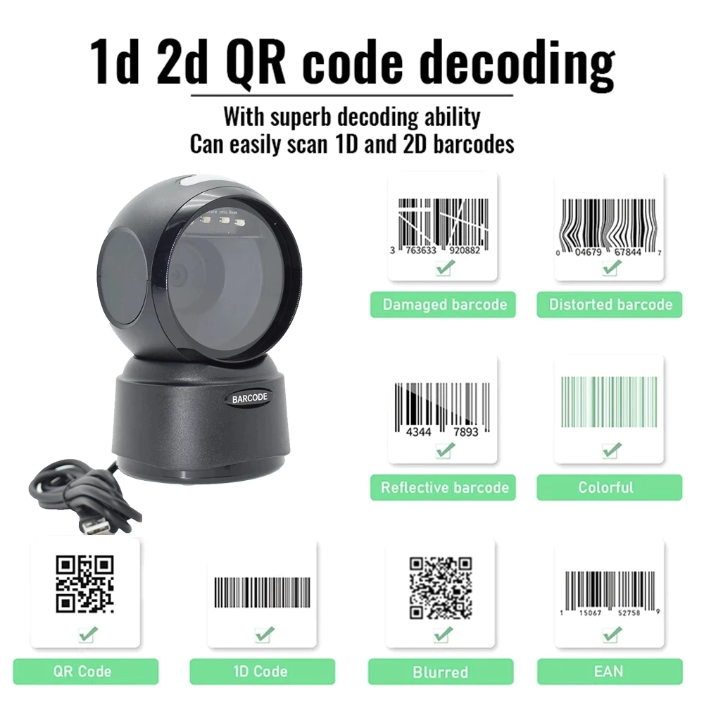 Expose 1d 2d Desktop Barcode Scanner Qr Barcode Reader Support Screen