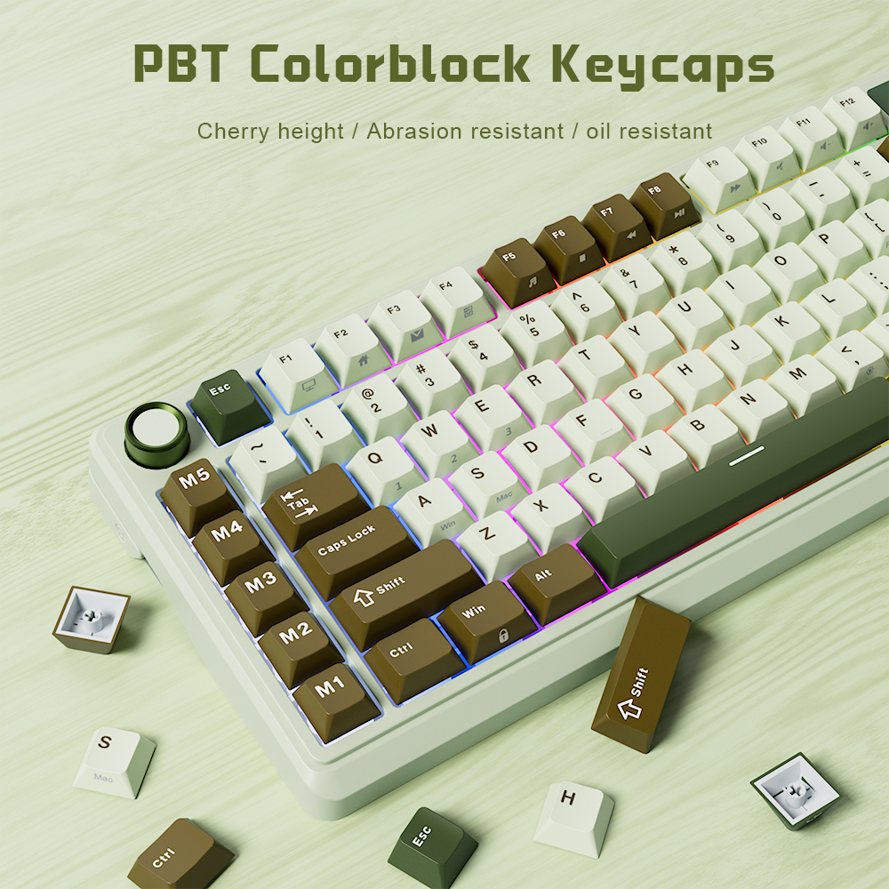 Royal Kludge RK L75 Mocha Grey 85 Key Diy Tri-Mode RGB Wired Bluetooth ...