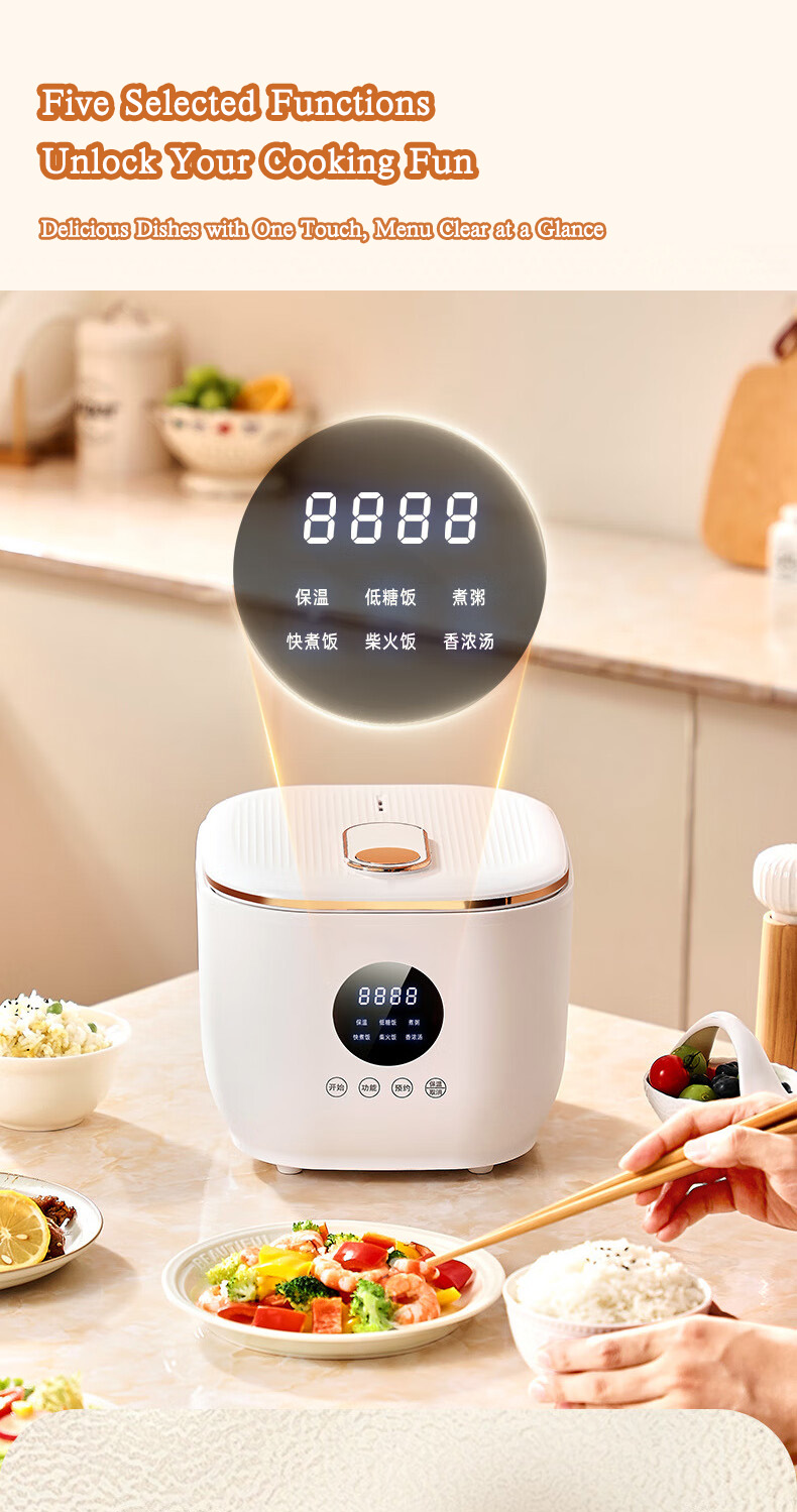 Low Sugar Rice Cooker with Ceramic Oil Non-Stick Inner Pot, Stainless ...