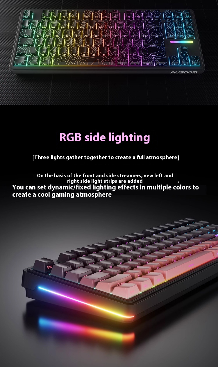 AUSDOM H87 Wireless Mechanical Keyboard 87% Hot swappable RGB GASKET ...