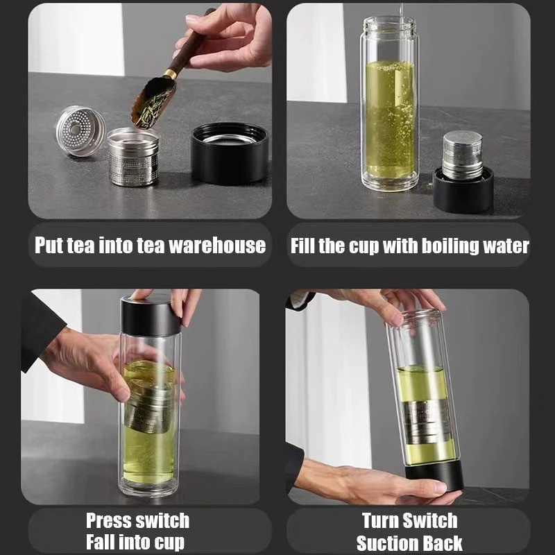 Local Delivery 500ml Magnetic Tea Bottle Tea Separation Water Bottle ...