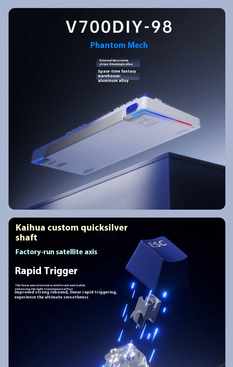 Rapoo V700 Wireless Mechanical Keyboard 95% Hot swappable RGB GASKET ...