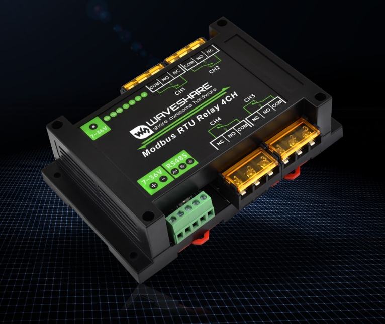 4-channel RS485 High-Current Relay Module Modbus RTU Protocol External LED Indicator Strip ...