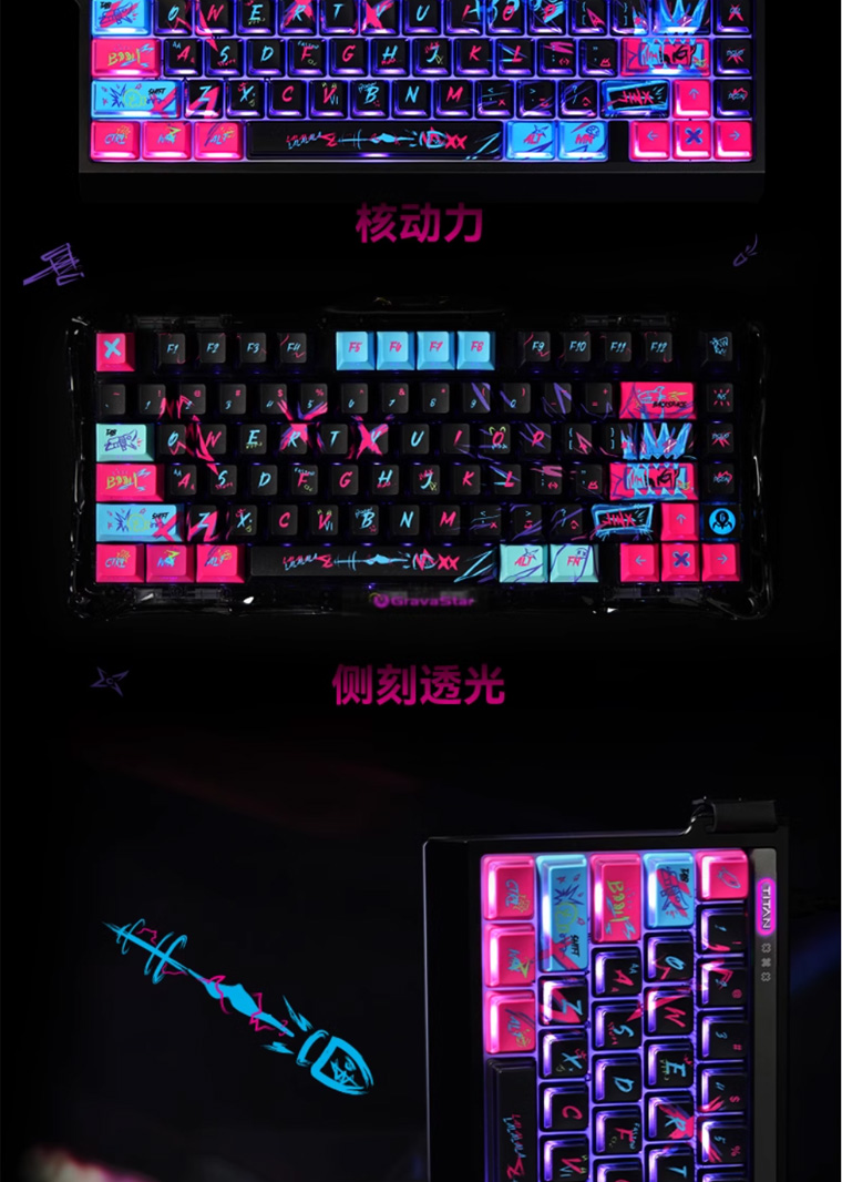 TITANNATION League of Legends: Arcane JINX keycaps factory height PBT ...