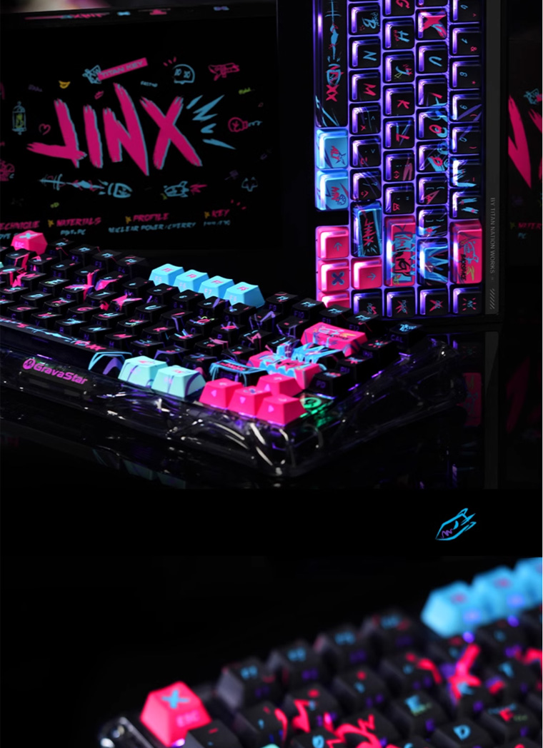 TITANNATION League of Legends: Arcane JINX keycaps factory height PBT ...