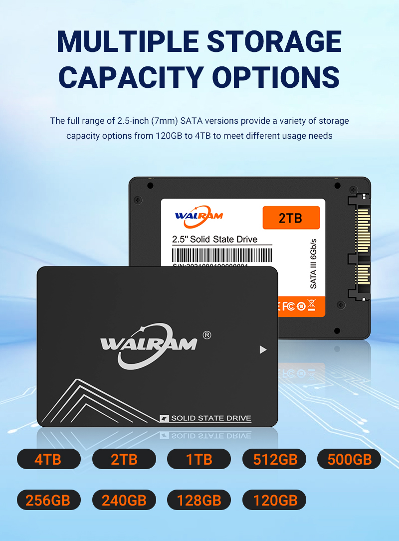 Walram 2.5 SATA3 SSD 120GB 240GB 500GB Internal Solid State Drive - 6Gb ...