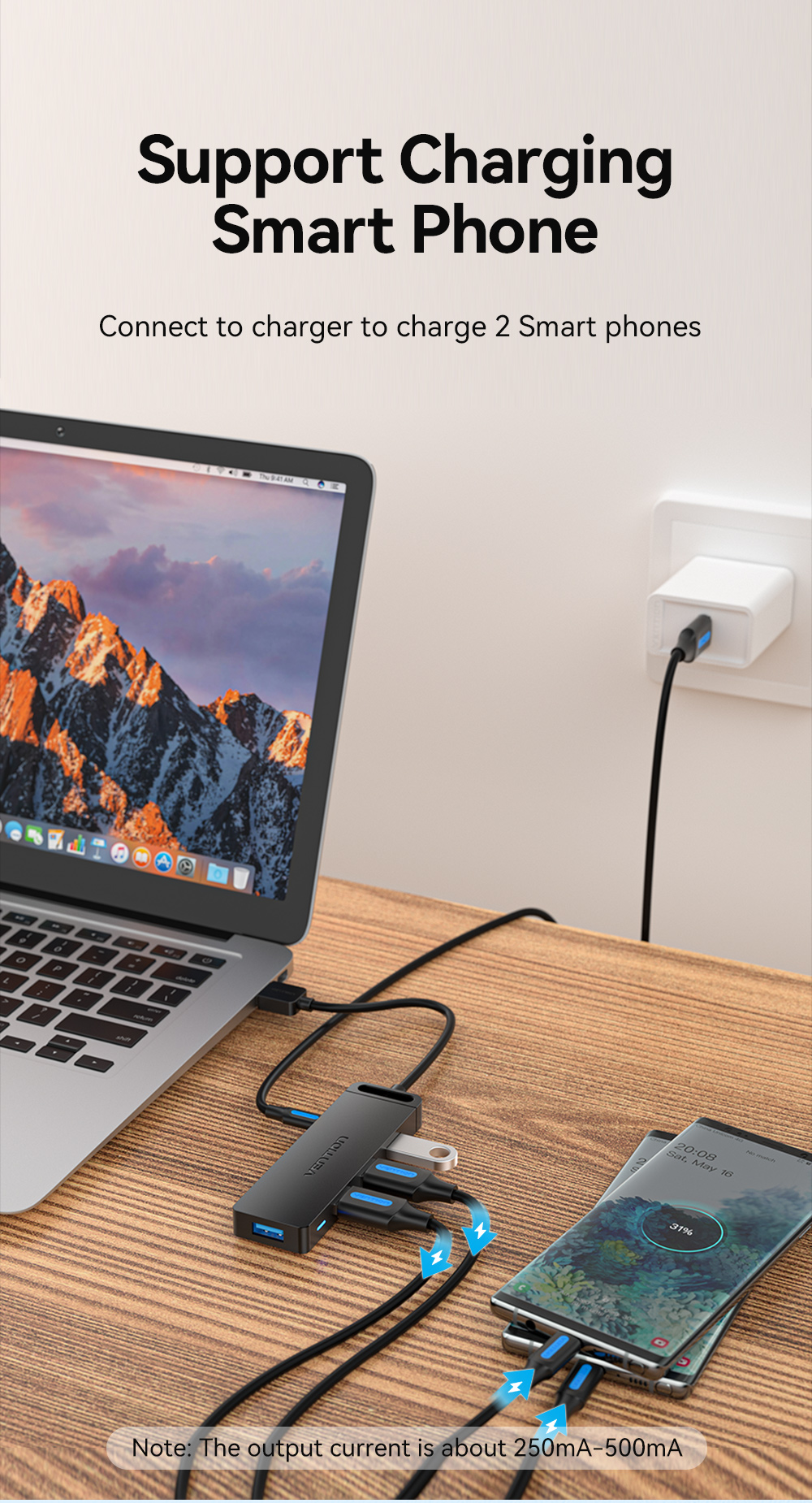 Vention USB 3.0 Hub 4 Ports USB HUB Slim for Mouse Keyboard Compatible ...