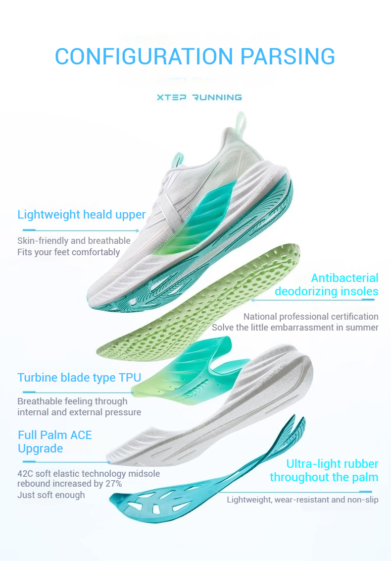 【XTEP】X-FLOW 8.0 | Super Lightweight Burden-Free Breathable Breathable ...