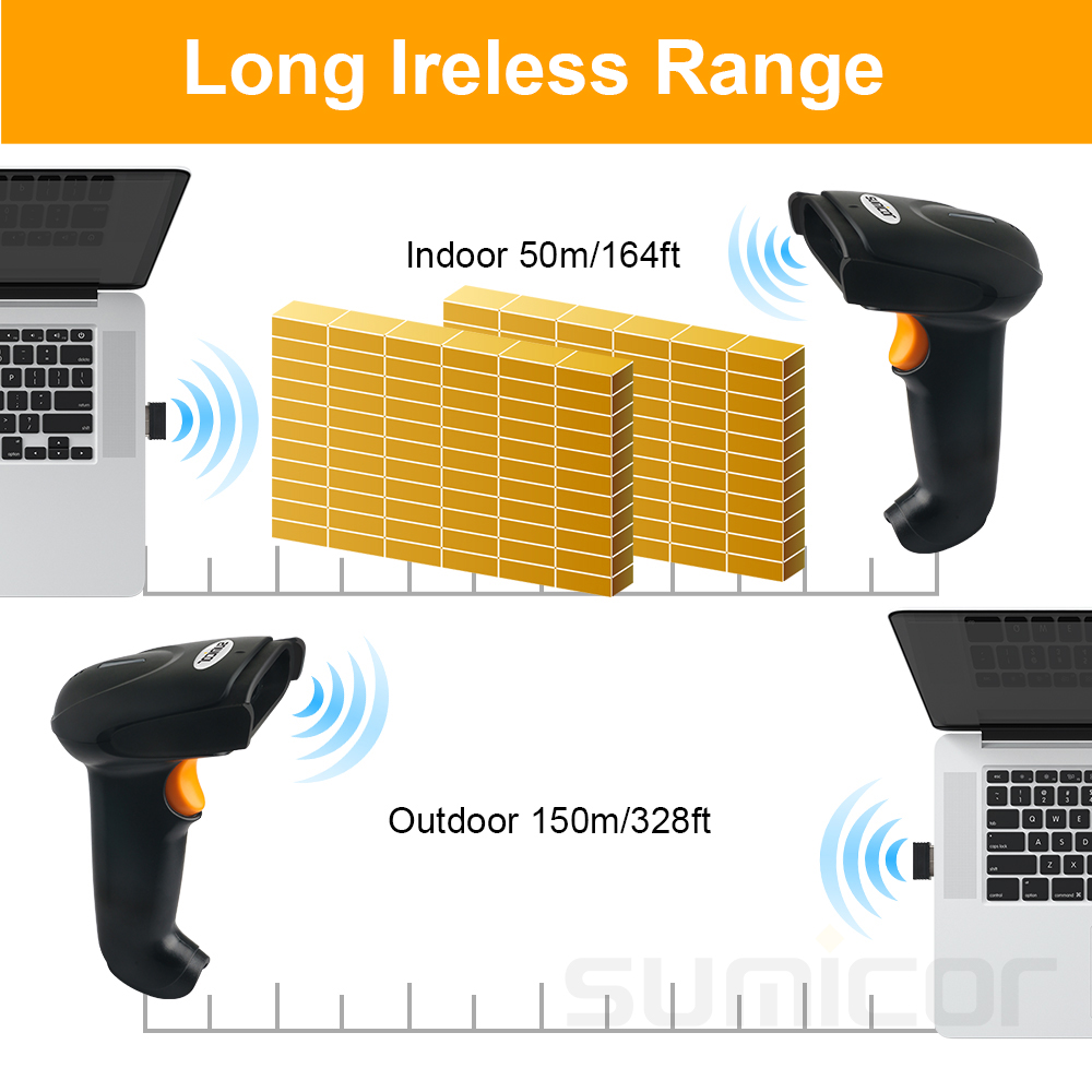 Bluetooth Barcode Scanner, 2D 1D QR Code Screen Scanners Automatic ...