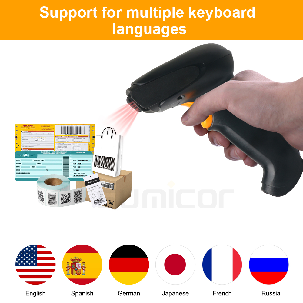 Bluetooth Barcode Scanner, 2D 1D QR Code Screen Scanners Automatic ...