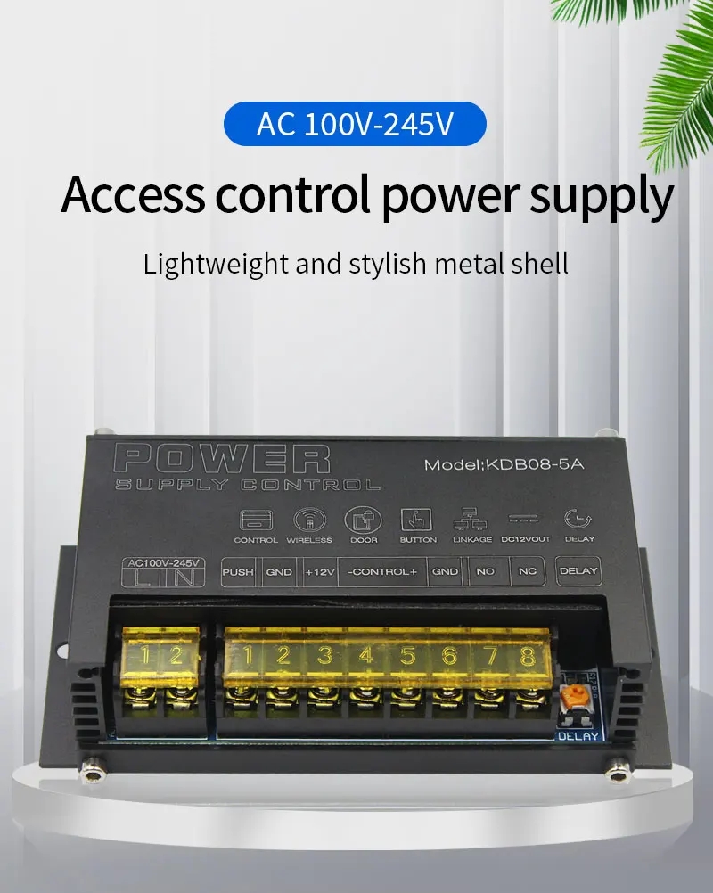 Access Control Power Supply Switch Power Adapter 100-245V to 12V 5A DC ...