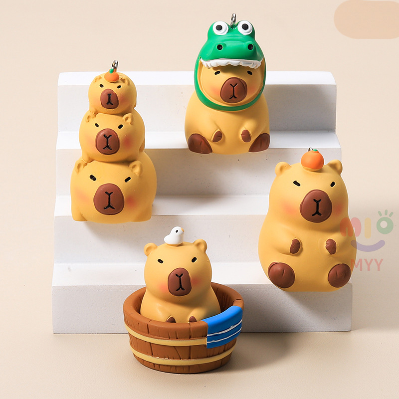 HOMLY ⚡Ready Stock⚡Capybara Keychain Cute Blind Box Set Miniso Capybara ...