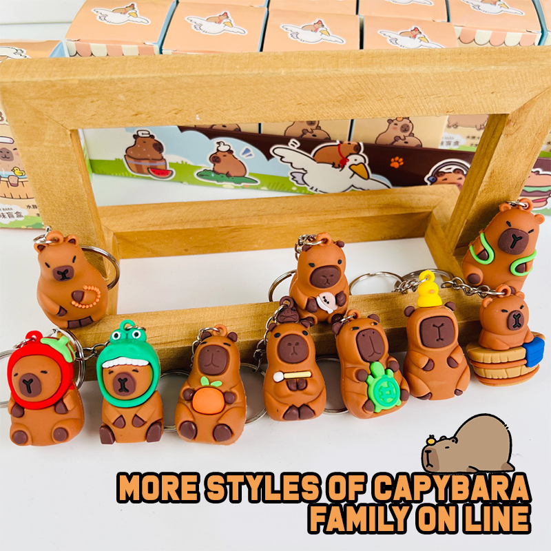 HOMLY ⚡Ready Stock⚡Capybara Keychain Cute Blind Box Set Miniso Capybara ...