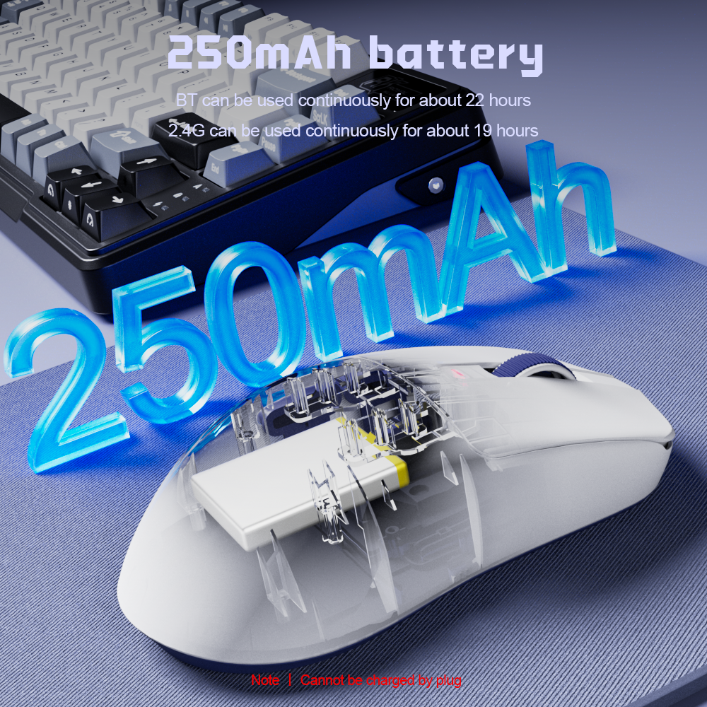 RK M30 Royal Kludge Wireless Mouse Tri-Mode Bluetooth Wireless PAW3311 ...