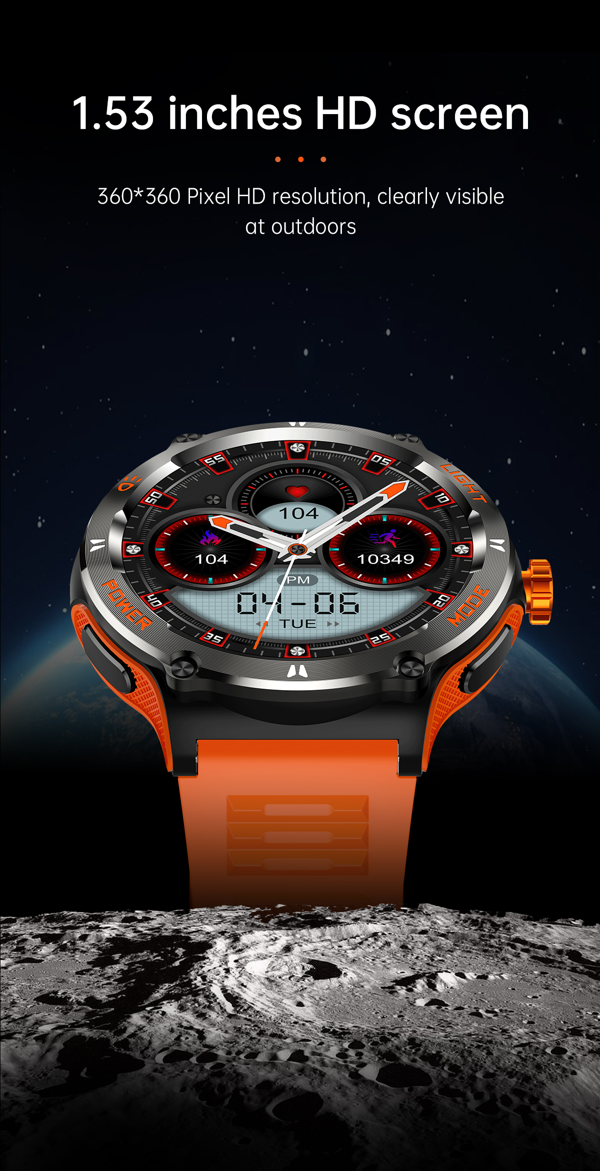 2025 New 1.53" outdoor Men Smart Watch 3ATM Waterproof Sport Compass ...