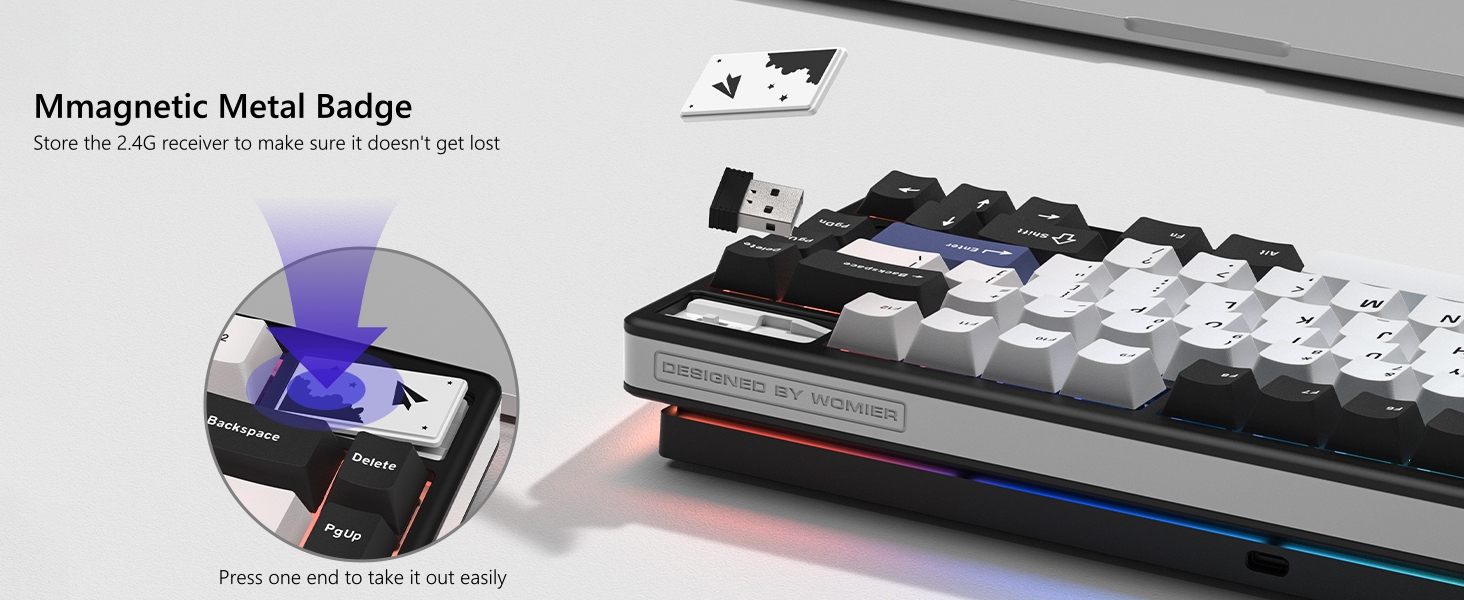 Womier SK71 Pro 75% VIA Support Wireless Aluminum Mechanical Keyboard Tri-Mode Hot Swappable RGB ...