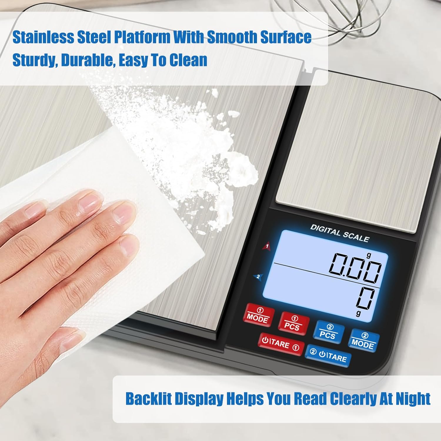 Dual Platform Digital Kitchen Scale 0.1g/0.01g LCD Digital Precision ...