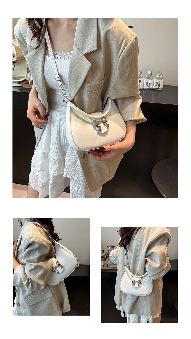 【Ship from Malaysia】Fashion Underarm Bag Women Bow Elegant Leather ...