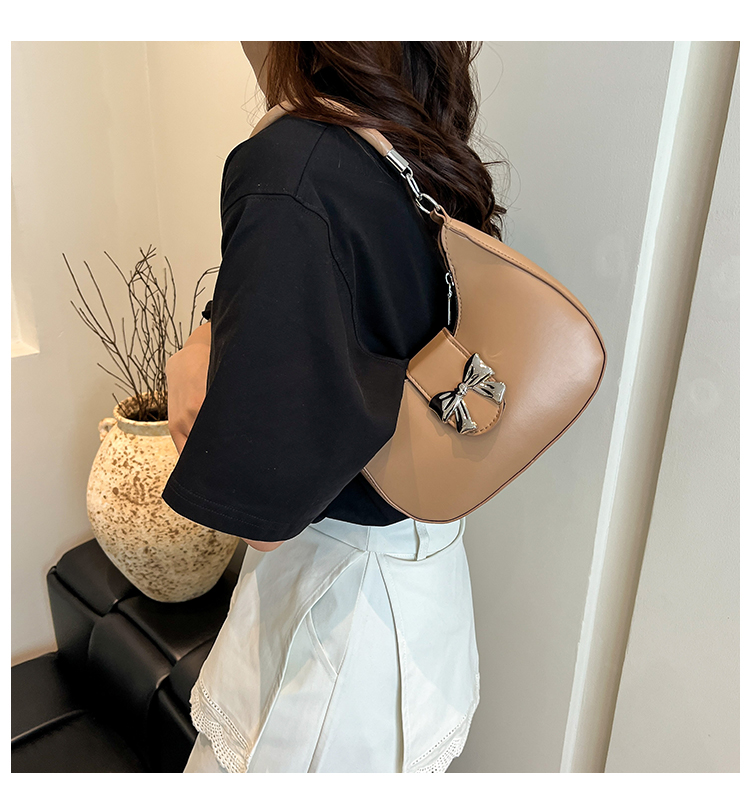 【Ship from Malaysia】Fashion Underarm Bag Women Bow Elegant Leather ...