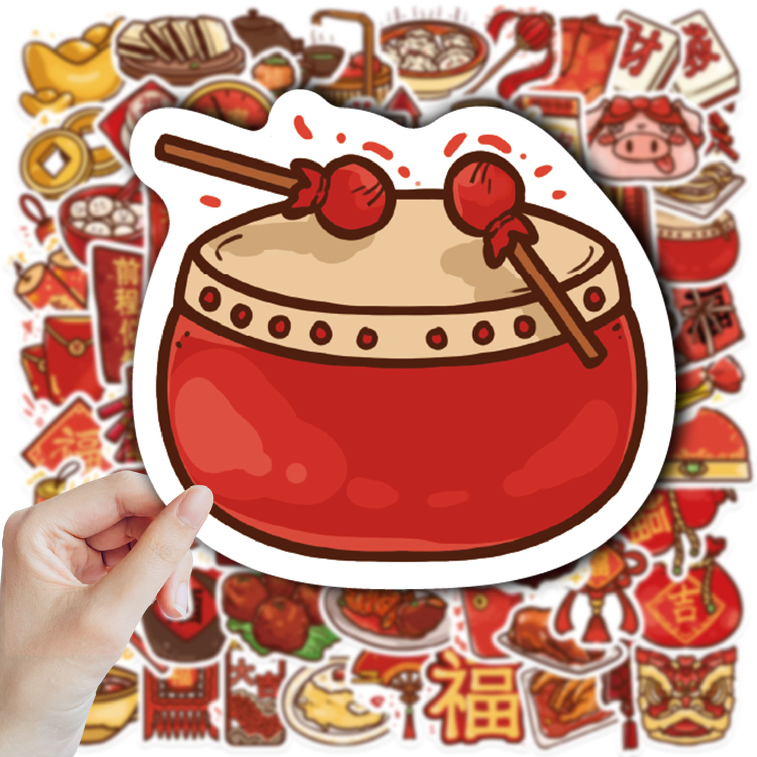 80pcs 2025 CNY Stickers Packing Label Sticker FU God Of Wealth ...