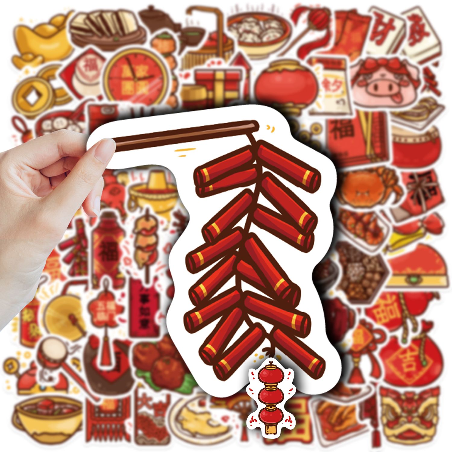 80pcs 2025 CNY Stickers Packing Label Sticker FU God Of Wealth ...
