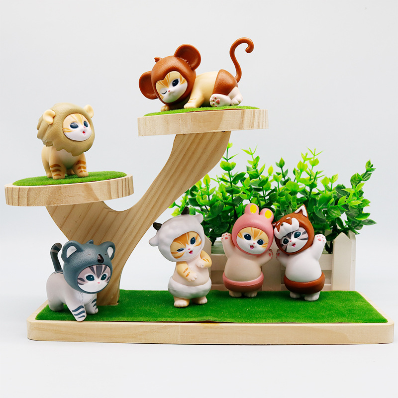 6Pcs/Set 5-8cm Cartoon Anime Mofusand Shark Cat Party Cosplay Animal ...