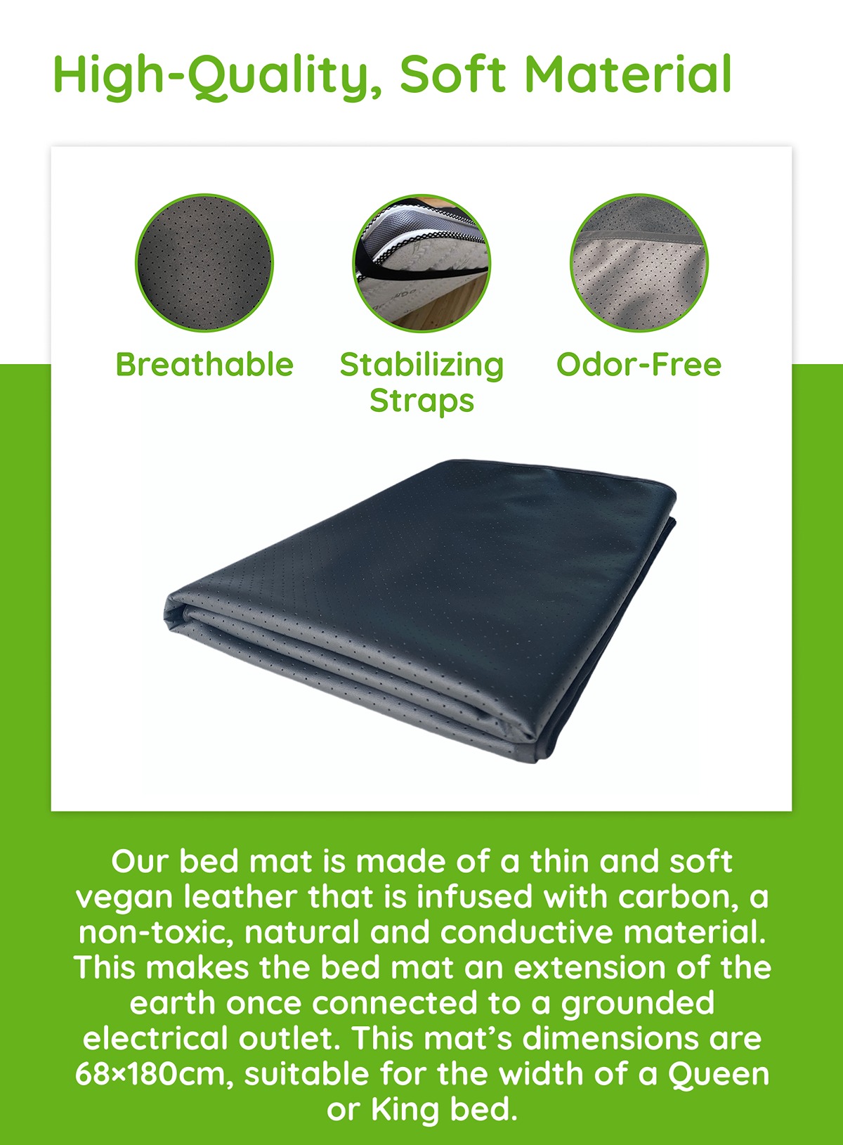 earthbeat Classic Earthing Bed Mat. Grounding Natural Therapy for Sleep ...