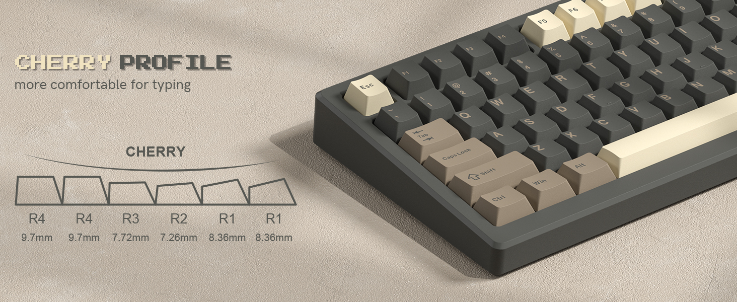 Womier PBT Retro Brown Keycaps Set Cherry Profile 138 Keys Custom ...