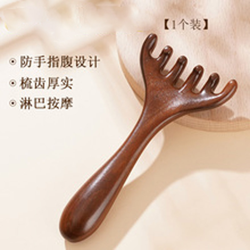 Deer antler head massager six-tooth sandalwood shoulder scalp meridian ...