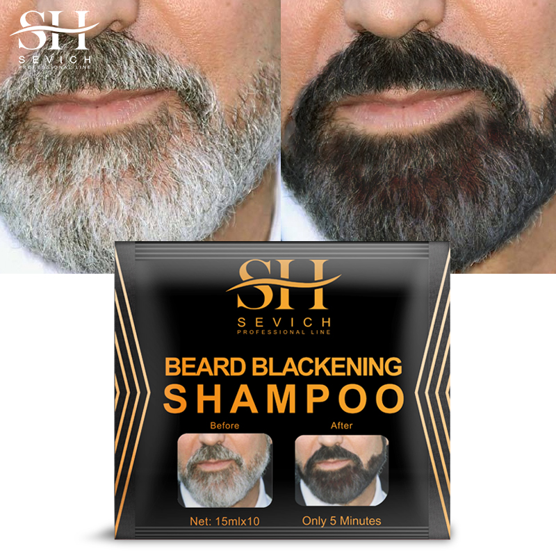 SEVICH Beard Blackening Shampoo Men's Beard Dye Black Natural Non ...
