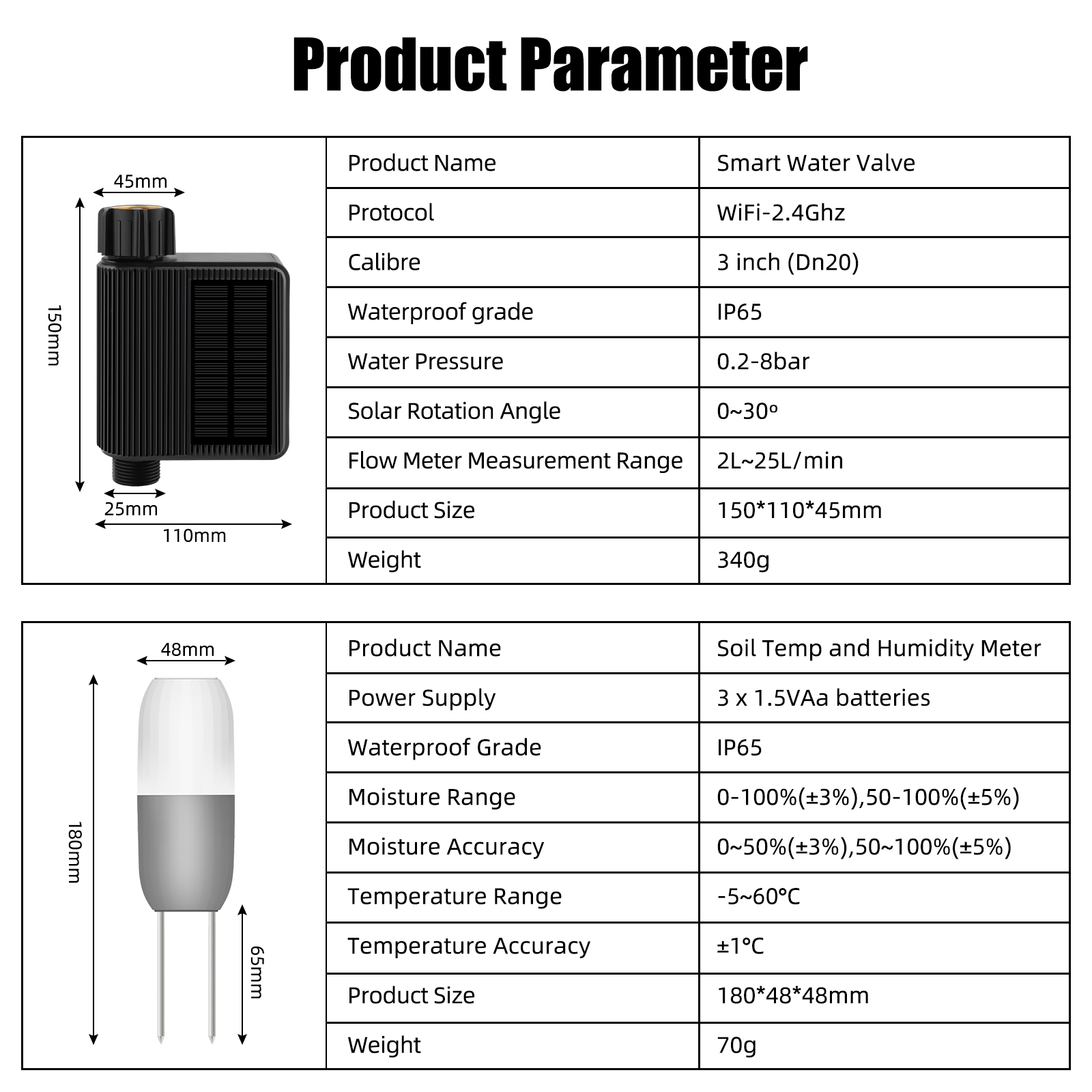 YIERYI Smart WiFi Solar Irrigation System & Bluetooth Soil Sensor ...