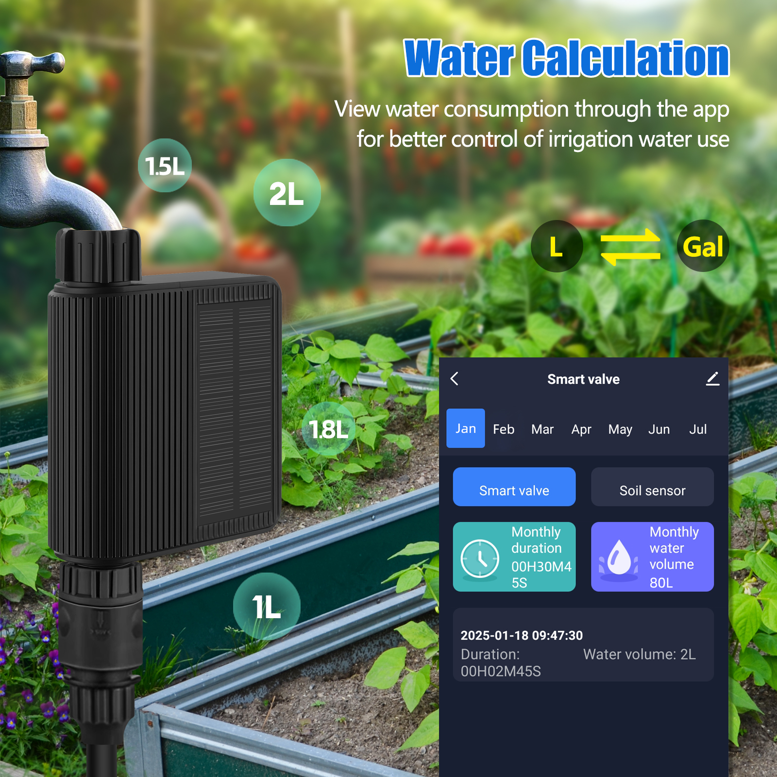YIERYI Smart WiFi Solar Irrigation System & Bluetooth Soil Sensor ...