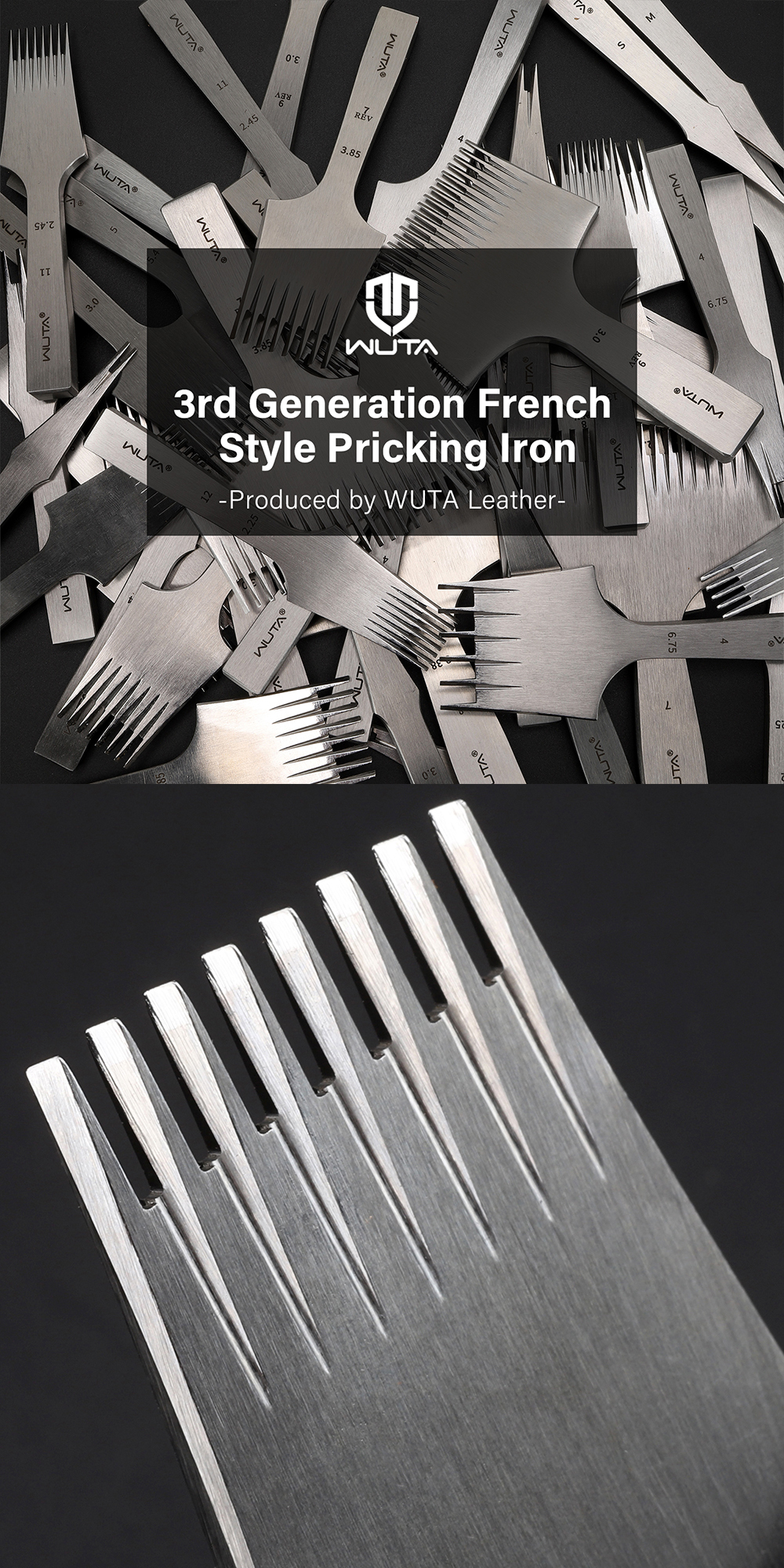 WUTA Leather Stitching Chisel French Style Pricking Iron Punching ...