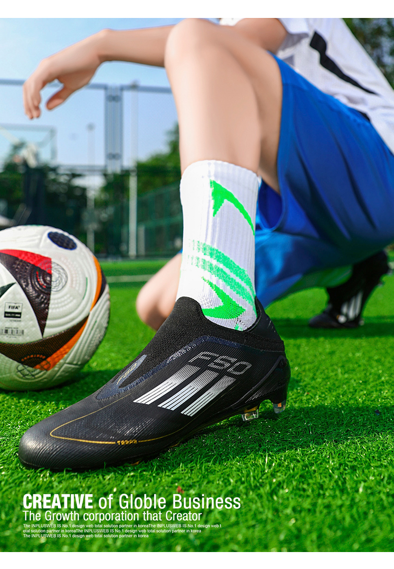 World Cup Same Football Boots No shoelaces long Spikes AG soccer shoes ...
