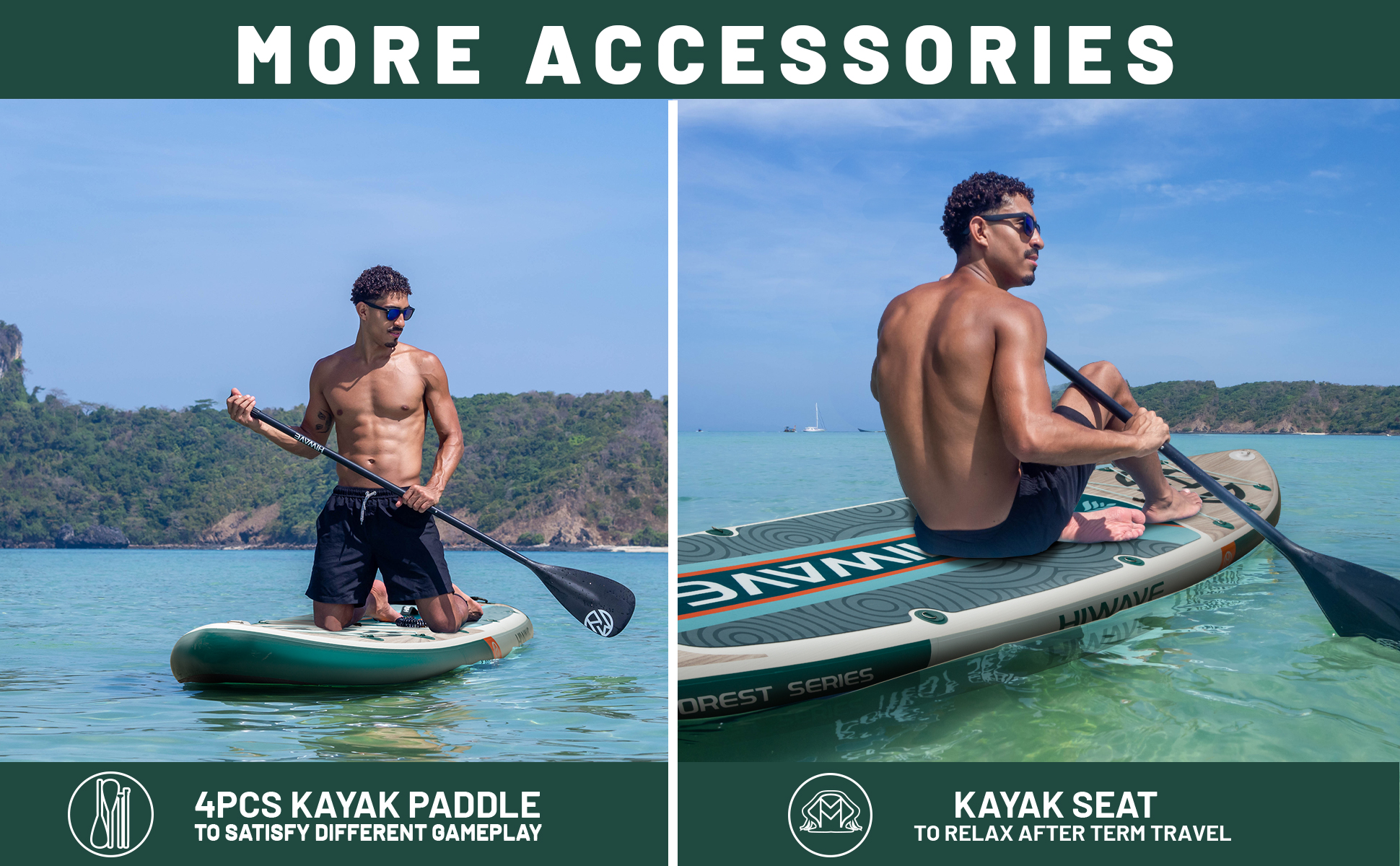 HIWAVE Inflatable Surfboard Stand Up Paddle Board 11'*34''*6'' Extra ...