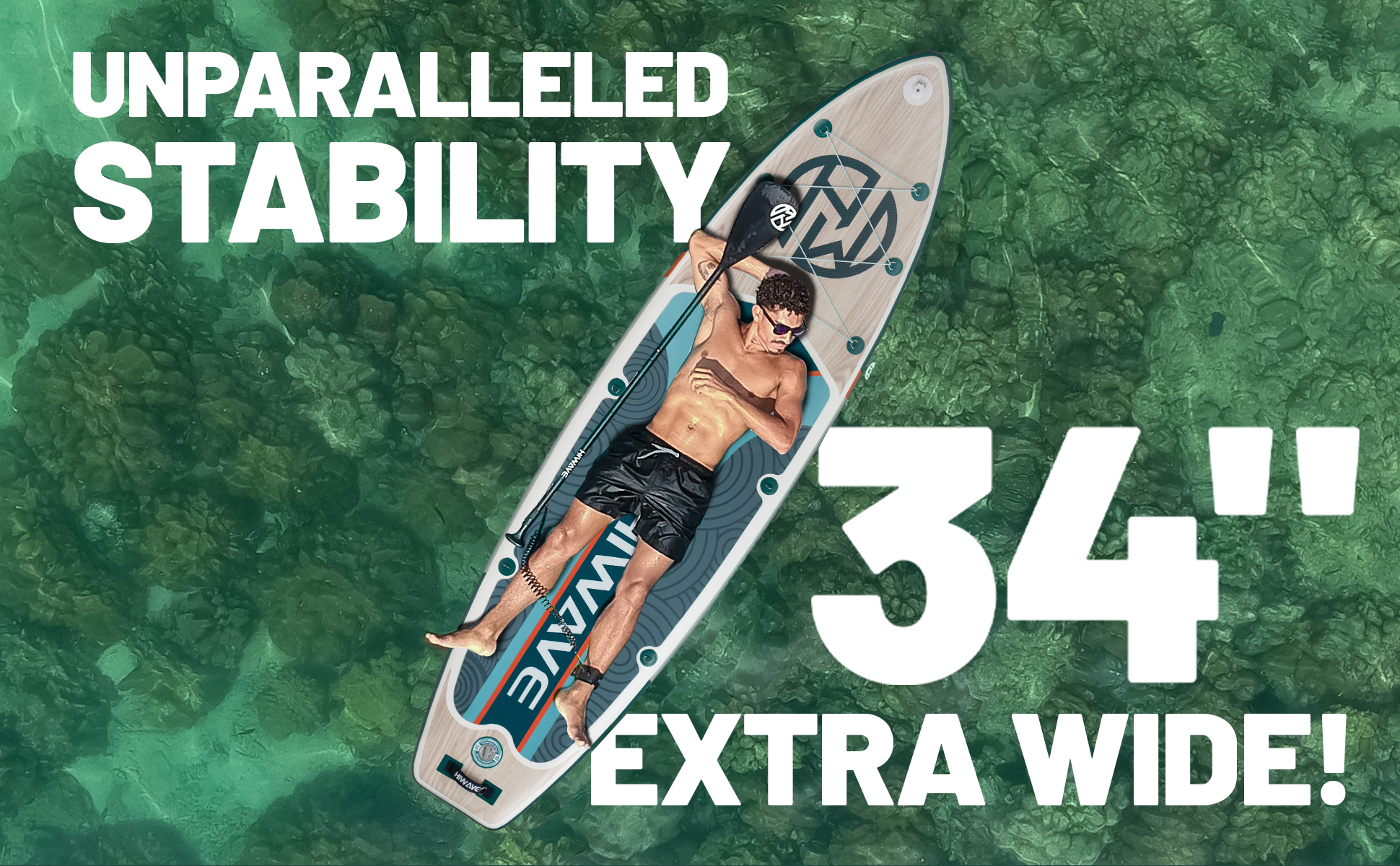 HIWAVE Inflatable Surfboard Stand Up Paddle Board 11'*34''*6'' Extra ...