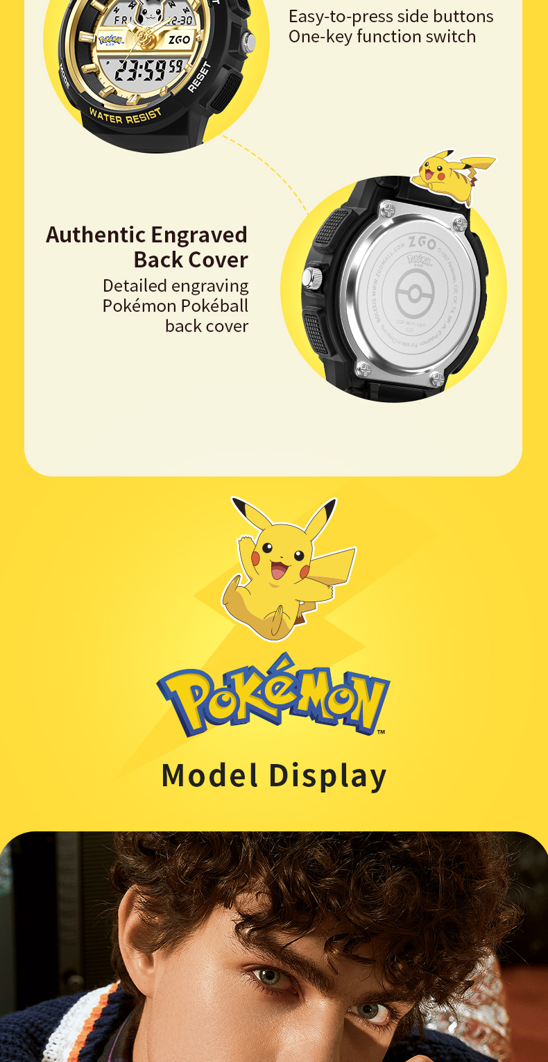 【Hot items】ZGO x Pokemon Pikachu jam tangan Original Electronic Watch ...
